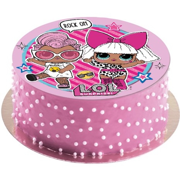 Jedlý papier na tortu bábiky Lol 20 cm - mojaparty.sk